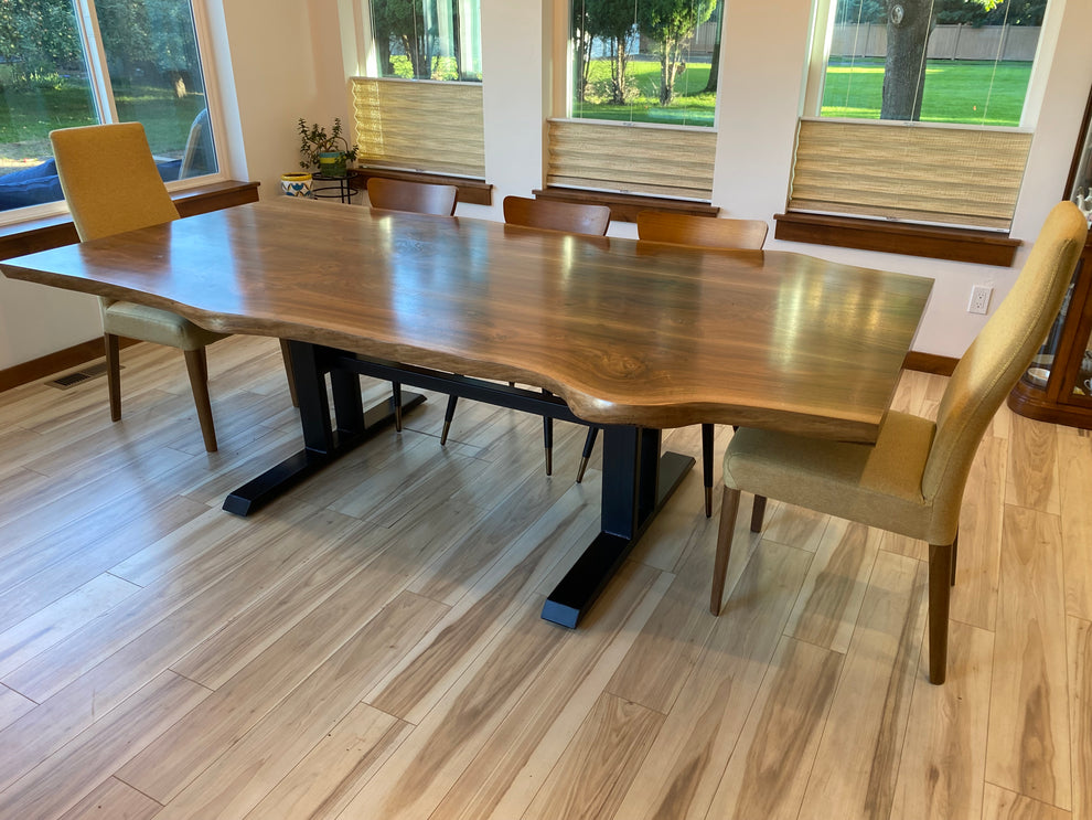 Live Edge Dining Table - Walnut - Solid Custom Heirlooms